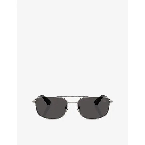 Burberry Be3170 Rectangular-frame Metal Sunglasses
