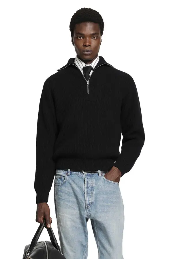 JIL SANDER High Zipped Neck Sweater