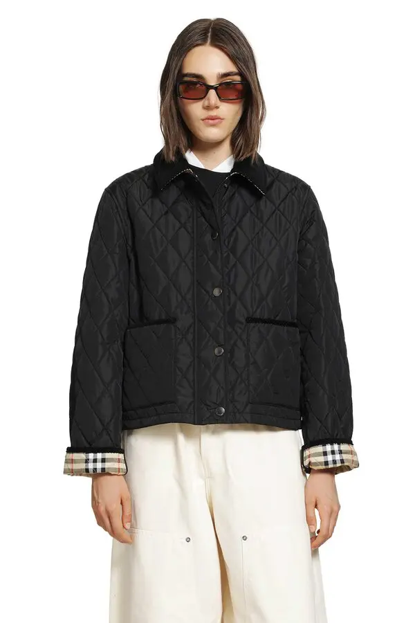Burberry Cropped Quilted Nylon Jacket
