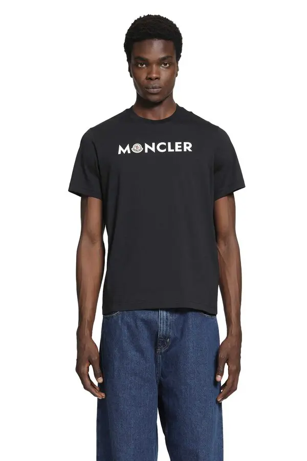 Moncler Logo Cotton T-shirt - Blue