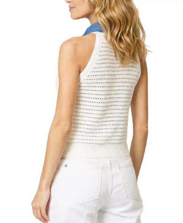 Central Park West Sleeveless Collared Polo Top