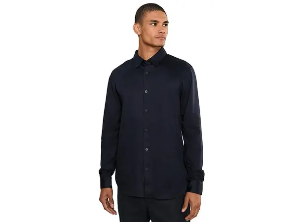 Lacoste Slim Fit Cotton Blend Shirt Clothing Abysm - Navy