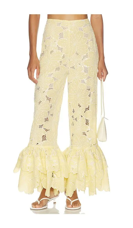 Celiab Eyelet Sequin Flare Pants