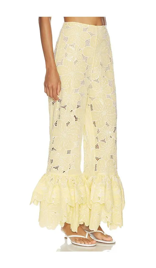 Celiab Eyelet Sequin Flare Pants