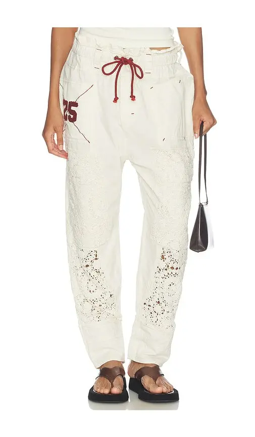 Free People Crafted Lace Detail Trousers