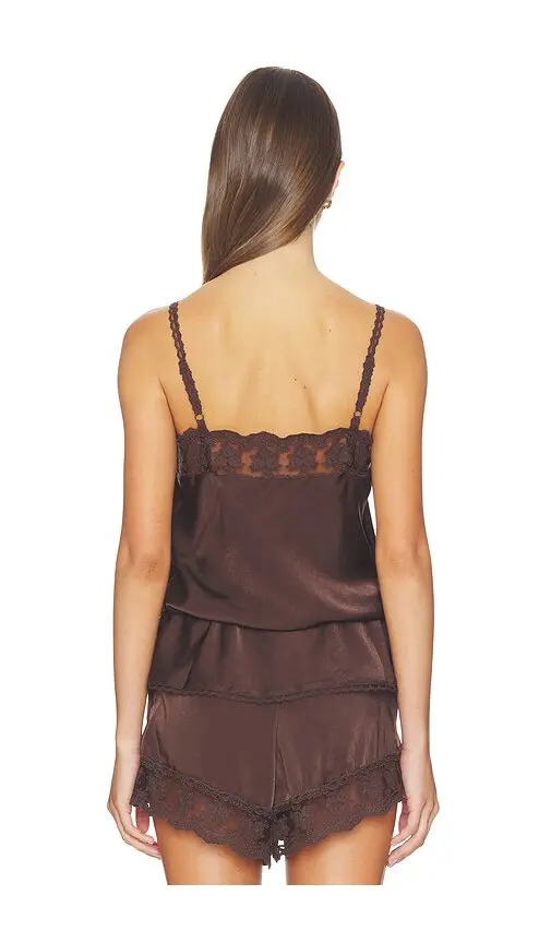 Bardot Bonita Satin Lace Trim Top