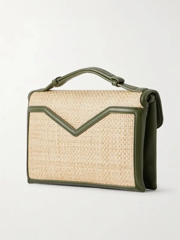 Bottega Veneta Knot Lock Woven Raffia Shoulder Bag