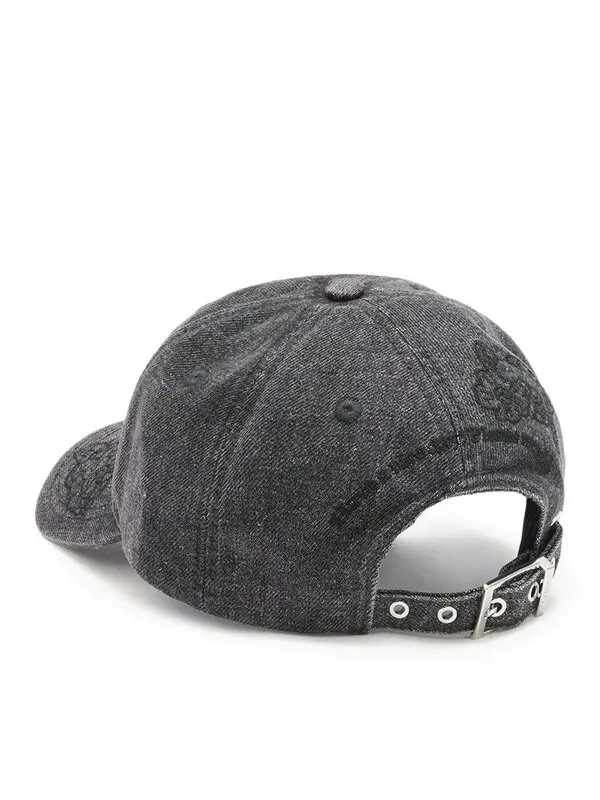GANNI Embroidered Denim Baseball Cap - Multicolor