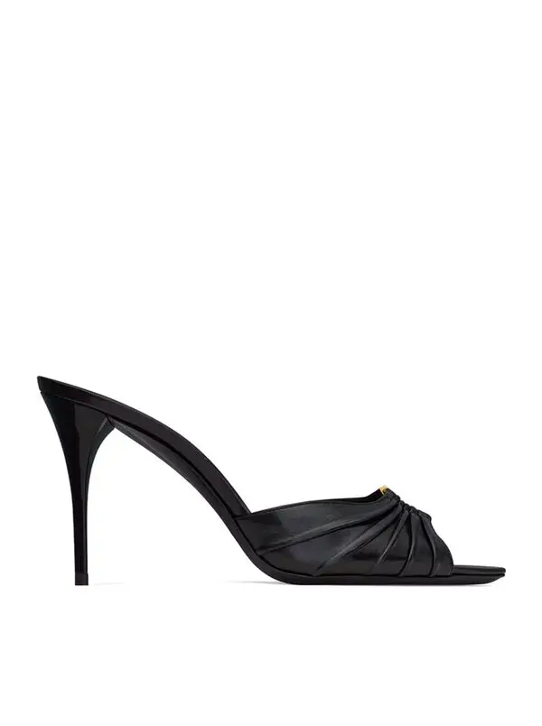 Saint Laurent Smooth Leather Babylone Mule - Black