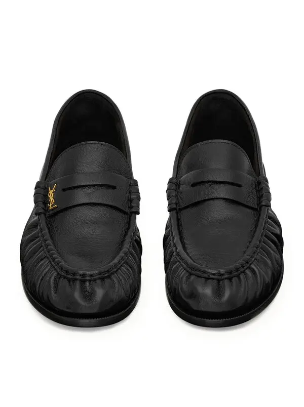 Saint Laurent Le Loafer Soft Moccasins In Polished Leather - Black