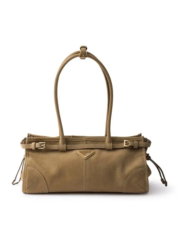 Prada Bonnie Medium Handbag In Nubuck Leather