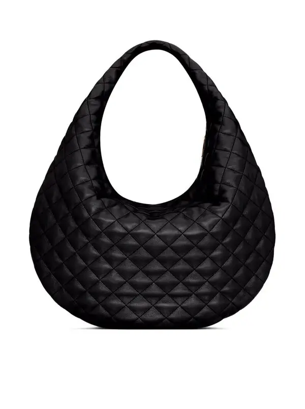 Saint Laurent Icare Hobo Bag In Quilted Nappa Leather - Black