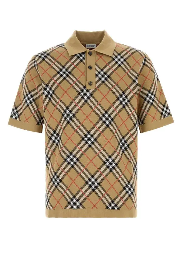 Burberry Embroidered Cotton Blend Polo Shirt - Multicolor
