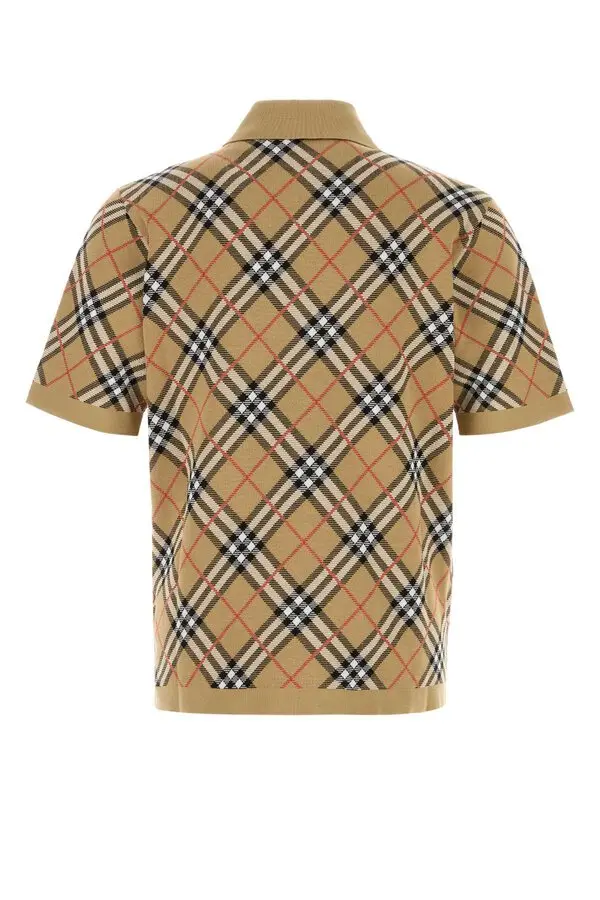 Burberry Embroidered Cotton Blend Polo Shirt