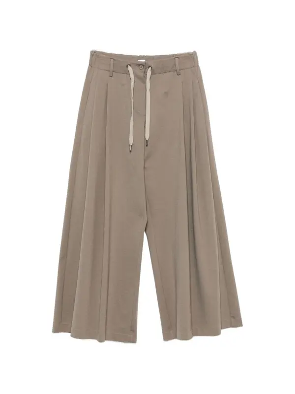 Brunello Cucinelli Wide Leg Drawstring Waist Trousers - Multicolor