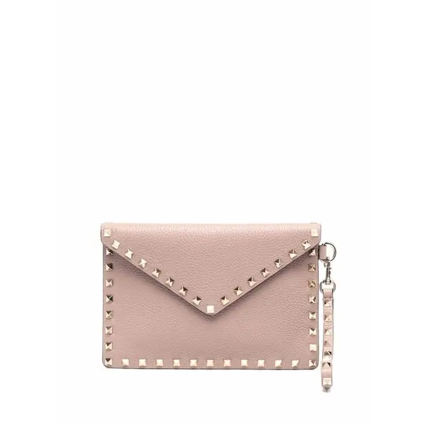 Valentino Garavani Rockstud Clutch Bag - Cream