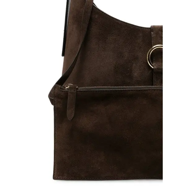 Strathberry Calf Leather Tote Bag With Magnetic Fastening - Brown
