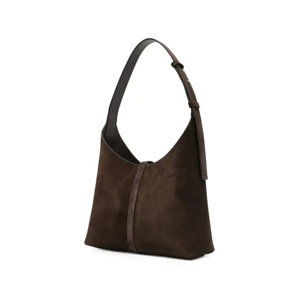 Strathberry Calf Leather Tote Bag With Magnetic Fastening - Brown