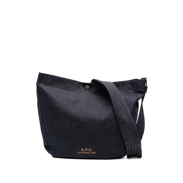 A.p.c. Indigo Cotton Satchel Bag - Blue