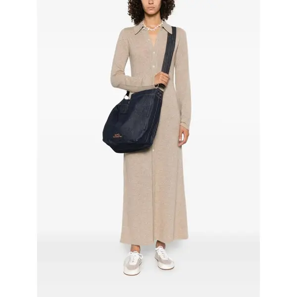 A.p.c. Indigo Cotton Satchel Bag