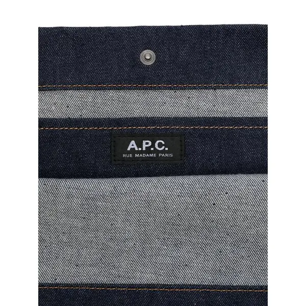 A.p.c. Indigo Cotton Satchel Bag