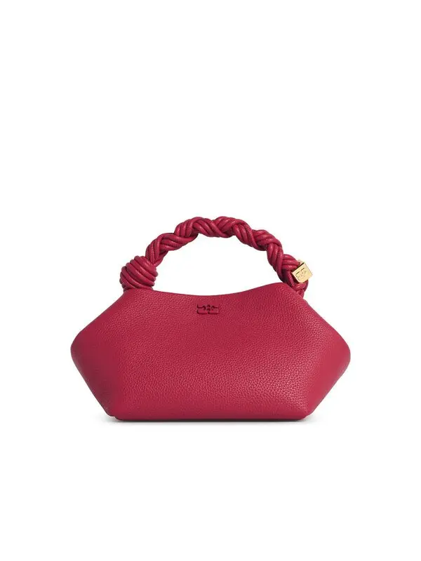 GANNI Small 'bou' Bag In Persian Hamme Leather With Top Handle - Red