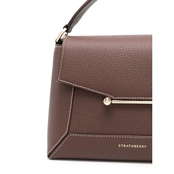 Strathberry Calf Leather Tote Bag - Brown