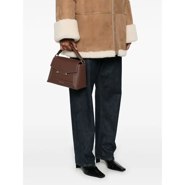 Strathberry Calf Leather Tote Bag - Brown