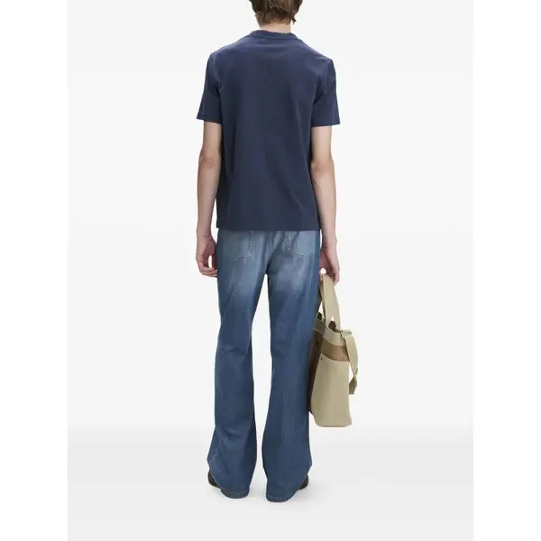A.p.c. Crewneck Short Sleeve Graphic T-shirt - Blue