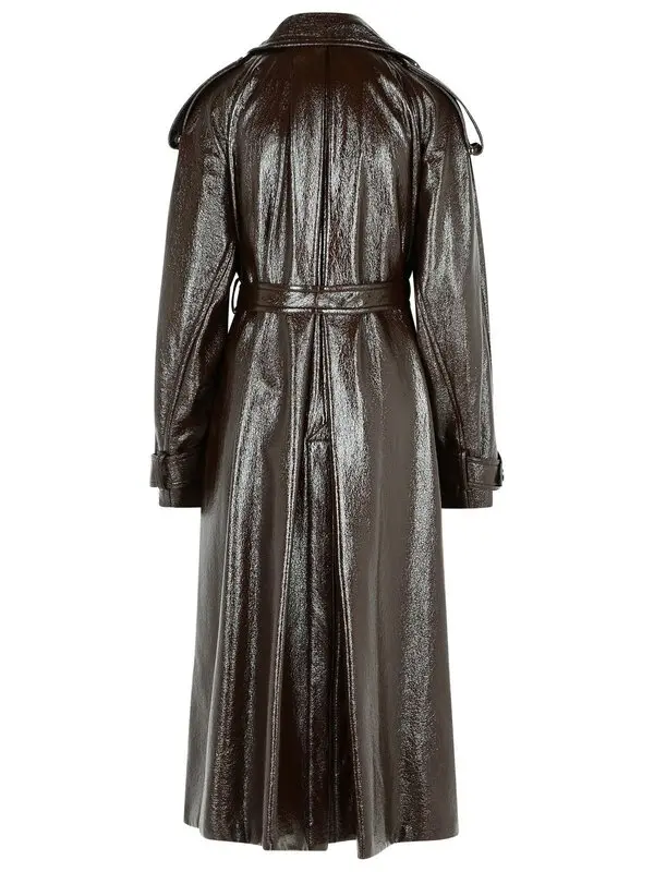 Sportmax Long Patent Effect Trench Coat