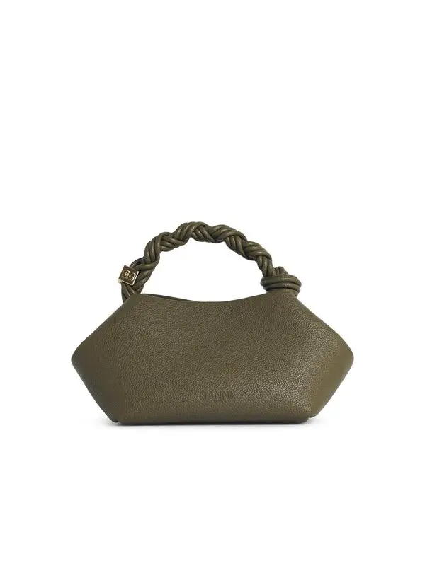GANNI Small 'bou' Hammered Leather Bag - Green