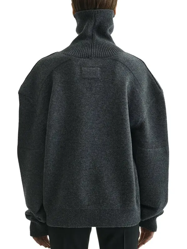 Phoebe Philo Wool And Cashmere Patched Shoulder Sweater