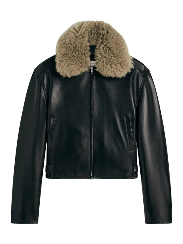 Phoebe Philo Short Leather Aviator Jacket
