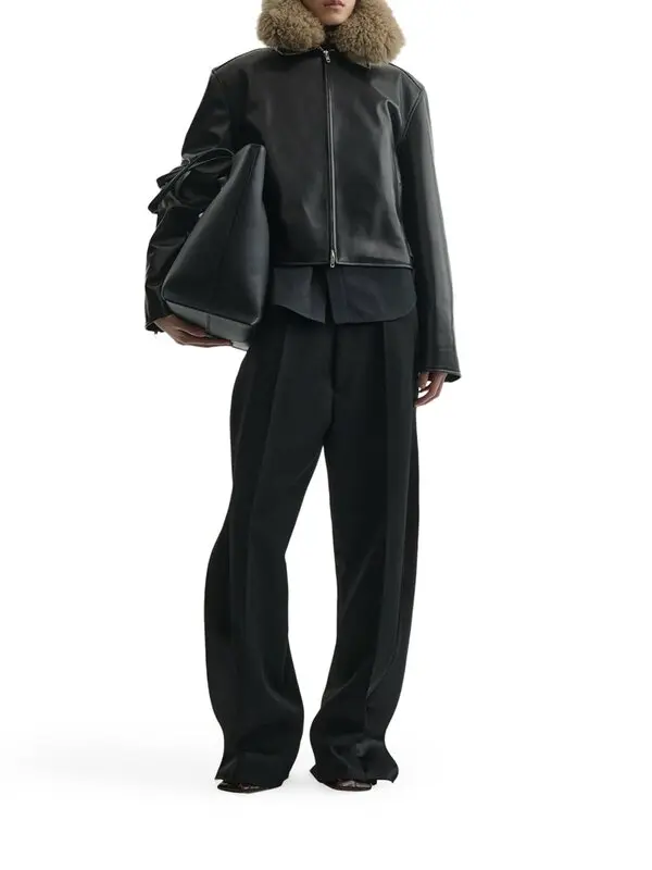 Phoebe Philo Short Leather Aviator Jacket