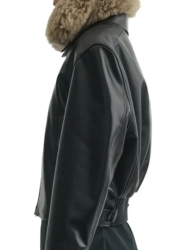 Phoebe Philo Short Leather Aviator Jacket
