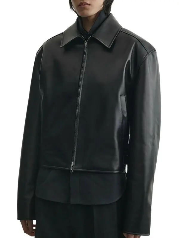 Phoebe Philo Short Leather Aviator Jacket