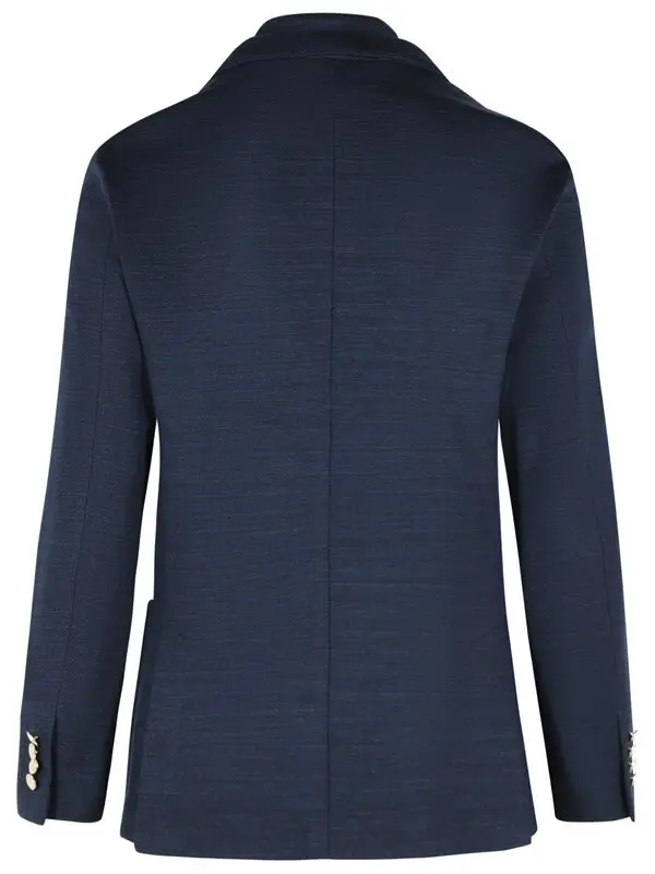 Eleventy Dark Cotton Blend Blazer - Blue