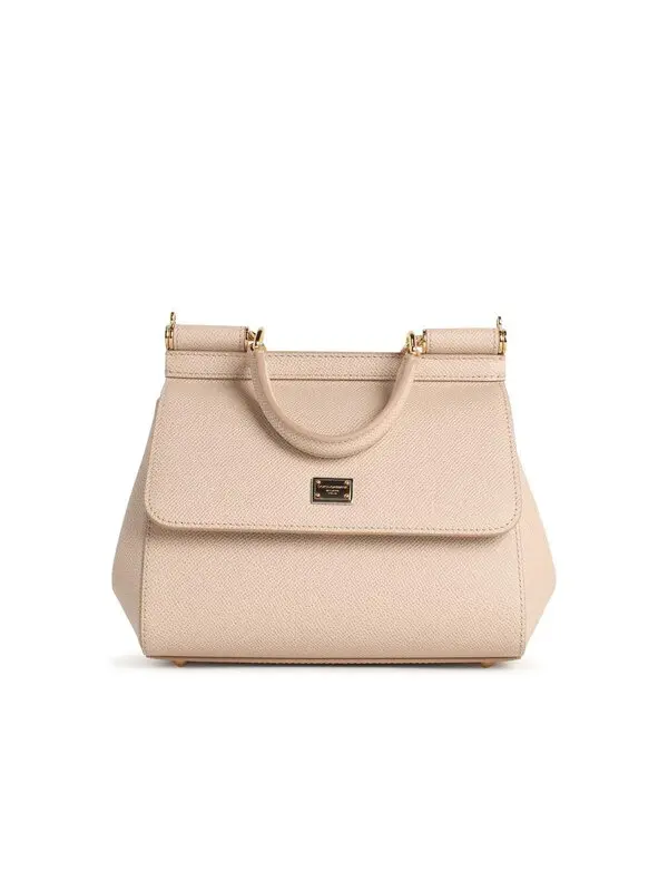 Dolce & Gabbana Small Sicily Handbag In Dauphine Calf Leather - Pink