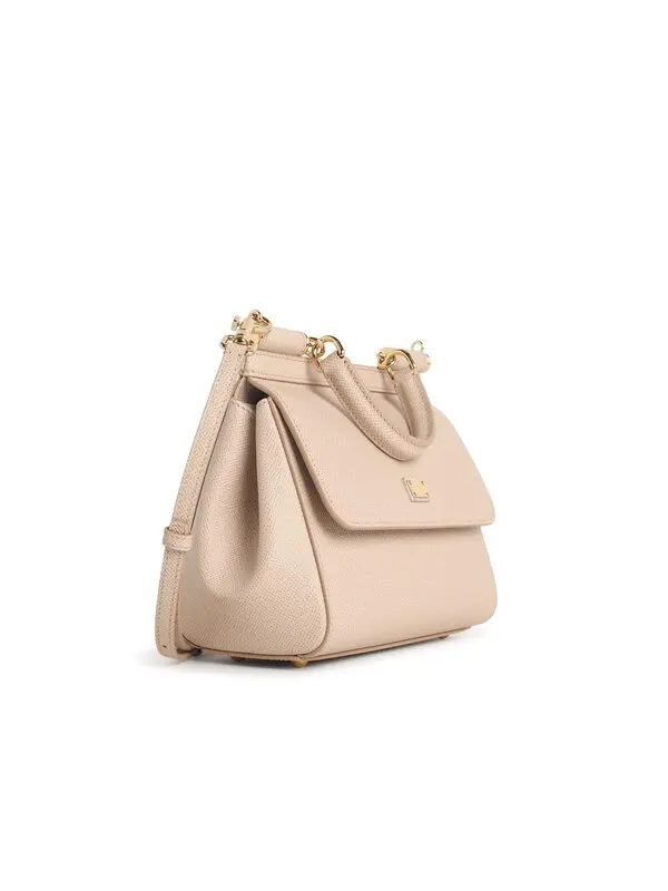 Dolce & Gabbana Small Sicily Handbag In Dauphine Calf Leather - Pink