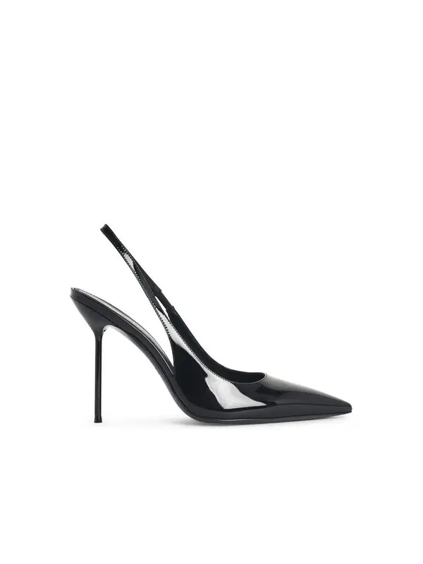 Paris Texas Lidia Leather Slingbacks - Black