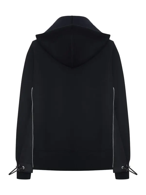 Sacai Zip-up Hoodie With Nylon Details