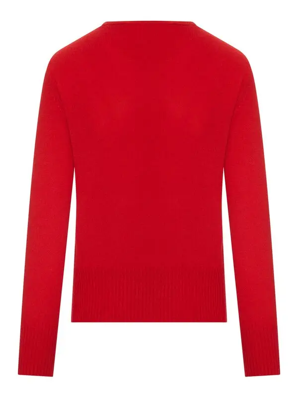 Miu Miu Cashmere V-neck Sweater With Logo