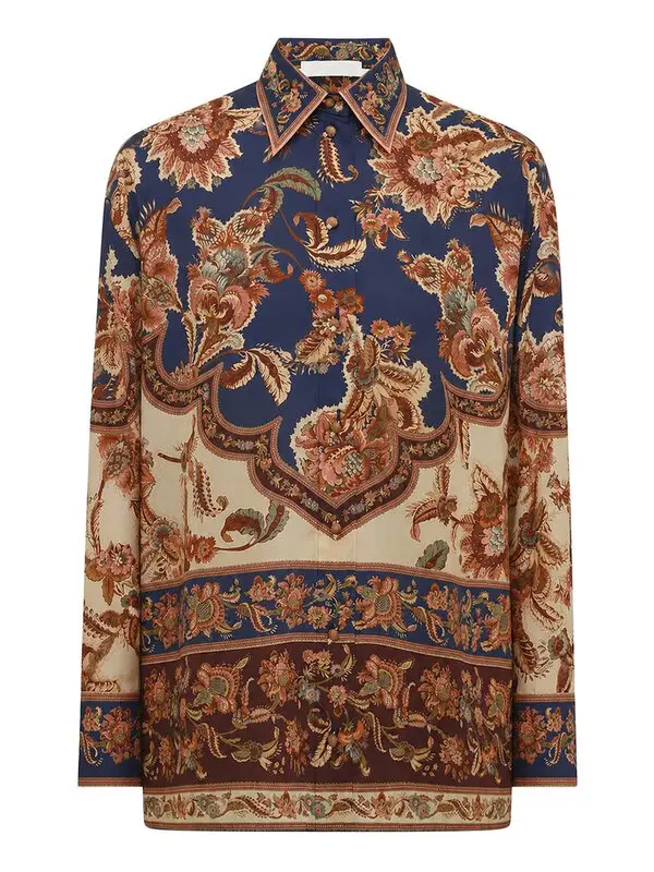 Zimmermann Aster Printed Silk Shirt - Multicolor
