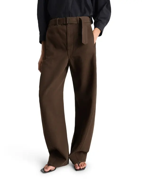 LEMAIRE Cotton Trousers With Braided Belt