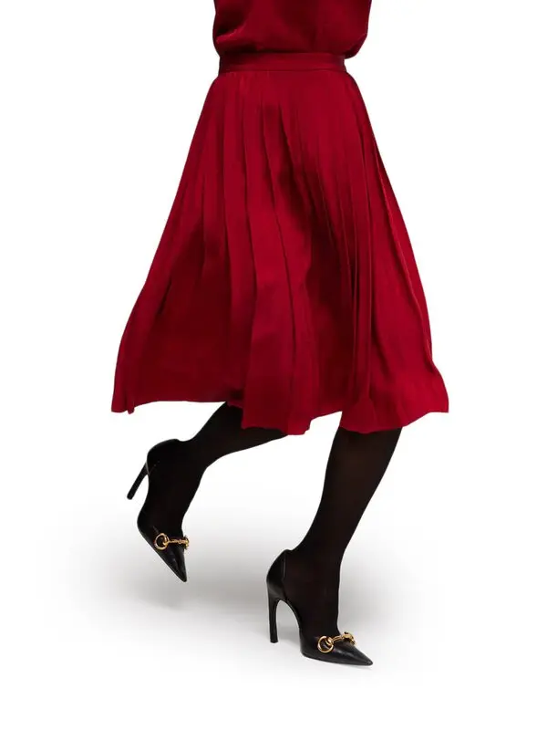 Gucci Jacquard Silk Midi Skirt With Gg Cross Chain