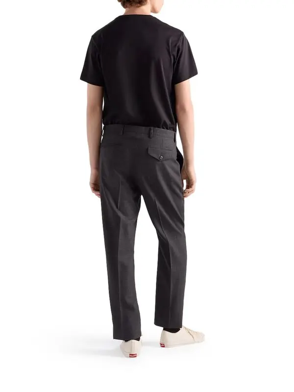Prada Cotton T-shirt With Logo Plaque