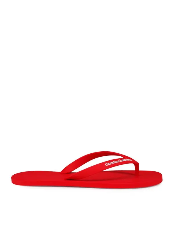 CHRISTIAN LOUBOUTIN Rubber Flip Flops With Logo