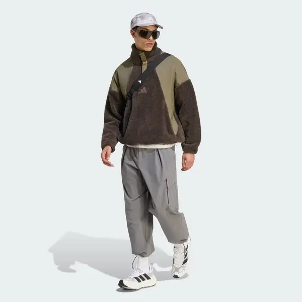 Adidas Xploric Climawarm High Pile Snap Pullover - Shadow Olive