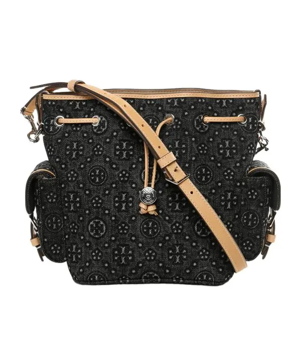 Tory Burch Drawstring Pattern Bucket Bag