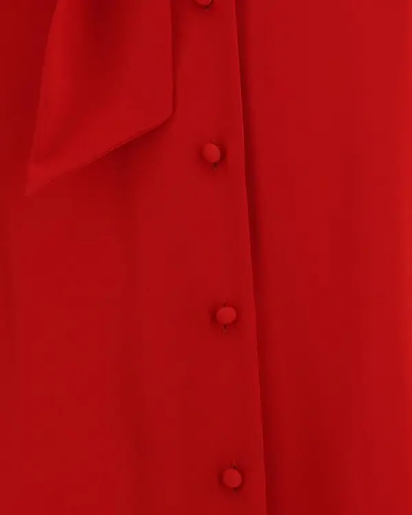 Valentino Garavani V-neck Blouse With Bow Detail - Red